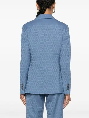 Etro Patterned Jacquard Wool Blazer - Blue