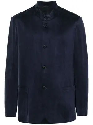 Giorgio Armani Single-breasted Band-collar Blazer