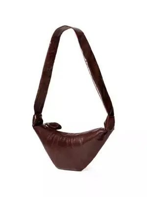 LEMAIRE Small Croissant Bag In Coated Cotton - Brown