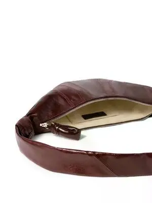 LEMAIRE Small Croissant Bag In Coated Cotton - Brown