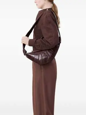 LEMAIRE Small Croissant Bag In Coated Cotton - Brown
