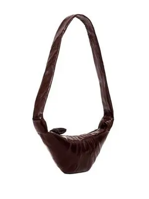 LEMAIRE Small Croissant Bag In Coated Cotton - Brown