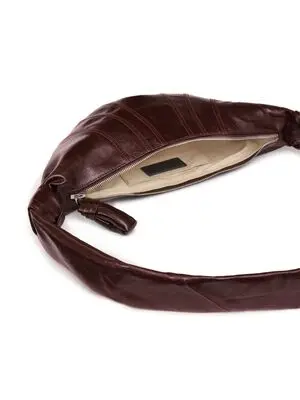 LEMAIRE Small Croissant Bag In Coated Cotton - Brown