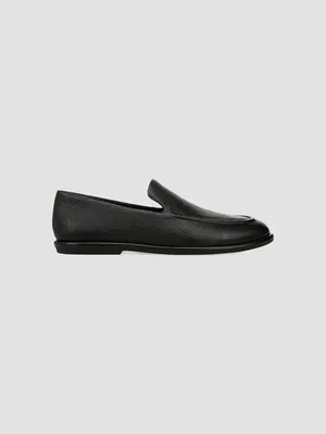 Vince Hann Pebbled Leather Loafers - Black