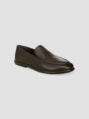 Vince Hann Pebbled Leather Loafers - Cocoa Brown