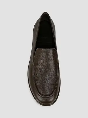 Vince Hann Pebbled Leather Loafers - Cocoa Brown