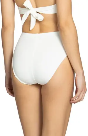 Robin Piccone Margot High Waist Bikini Bottom - White