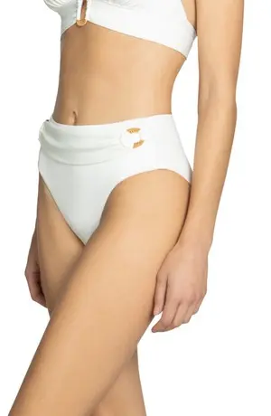Robin Piccone Margot High Waist Bikini Bottom - White