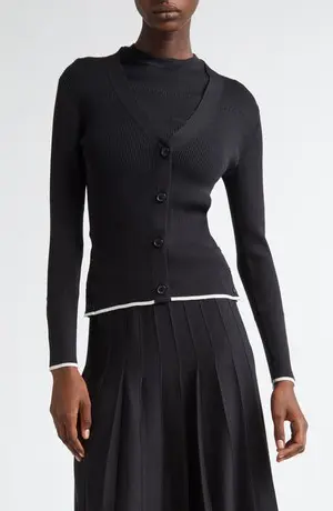 Thom Browne Virgin Wool & Silk Cardigan