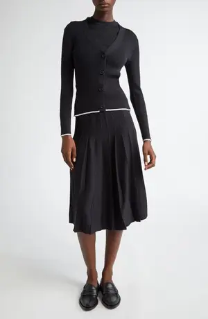 Thom Browne Virgin Wool & Silk Cardigan