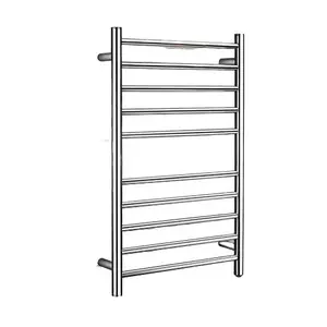 PURSONIC 10 Bar Stainless Steel Wall Mounted Electric Towel Warmer - Silver