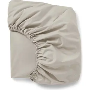 COYUCHI 300 Thread Count Organic Cotton Percale Fitted Sheet - Stone