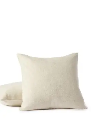 COYUCHI Canyon Organic Cotton Pillow Cover - Oyster Herringbone