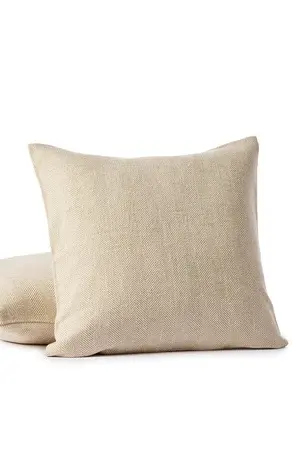 COYUCHI Canyon Organic Cotton Pillow Cover - Praline Herringbone