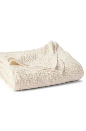 COYUCHI Topanga Organic Cotton Matelasse Blanket - Undyed