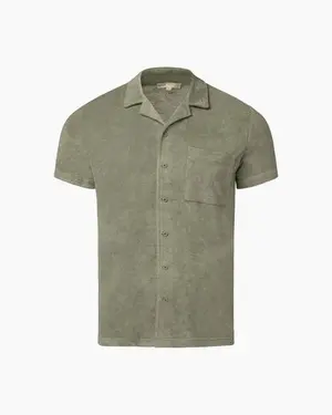Onia Towel Terry Camp Shirt Sage