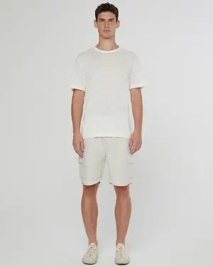 Onia Air Linen Pull-on Cargo Short - Stone