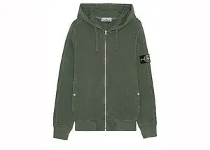 Stone Island Logo Patch Zip-up Hoodie