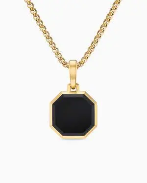 David Yurman Faceted Stone Amulet In 18k Yellow Gold With - Black Onyx