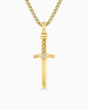 David Yurman 18k Yellow Gold Sword Amulet With