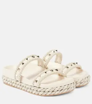 Valentino Garavani Rockstud Espadrille Sandals - White
