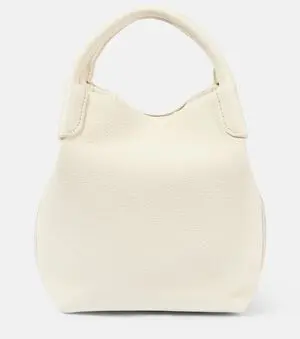 Loro Piana Bale Small Leather Shoulder Bag - White