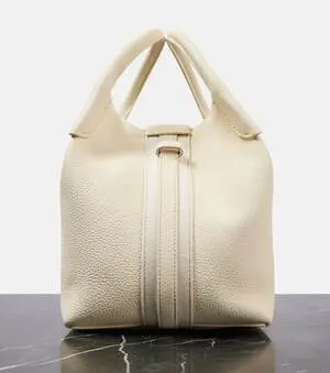 Loro Piana Bale Small Leather Shoulder Bag - White