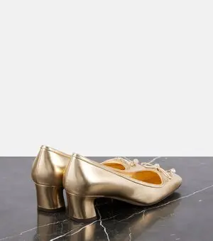 JIMMY CHOO Elme 45 Metallic Leather Pumps