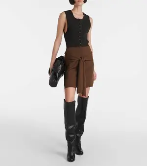 LEMAIRE Trompe L'oeil Wool-blend Miniskirt