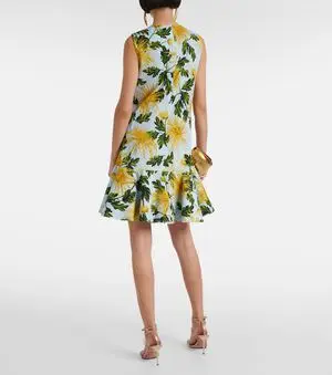 Oscar De La Renta Chrysanthemum Cotton-blend Minidress