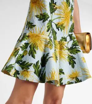 Oscar De La Renta Chrysanthemum Cotton-blend Minidress