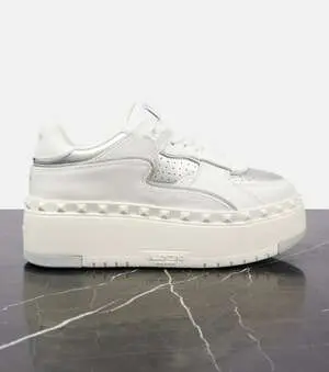 Valentino Garavani Freedots Xl Leather Platform Sneakers - White