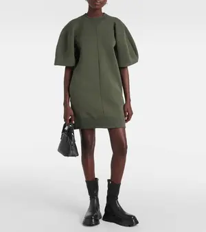 Sacai Sponge Jersey And Twill Minidress