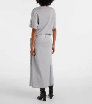 LEMAIRE Belted Cotton Jersey Midi Dress - Blue