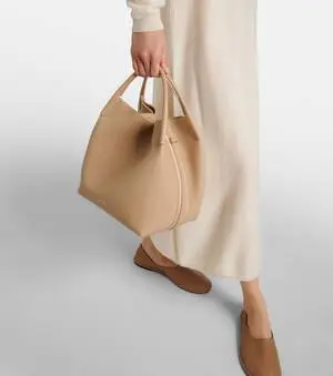 Loro Piana Bale Large Leather Shoulder Bag - Beige