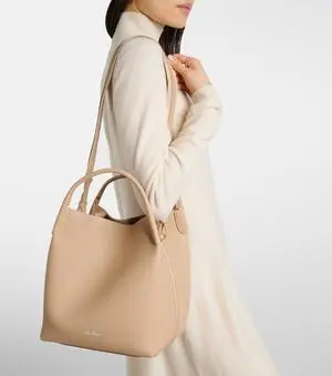 Loro Piana Bale Large Leather Shoulder Bag - Beige