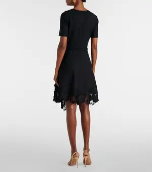 Oscar De La Renta Asymmetric Wool-blend Midi Dress - Black