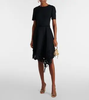 Oscar De La Renta Wool-blend Dress - Black