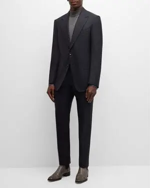TOM FORD Shelton Herringbone Stripe Suit - Navy