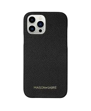 MAISON DE SABRE Leather Phone Case (iphone 13 Pro Max) Black Caviar