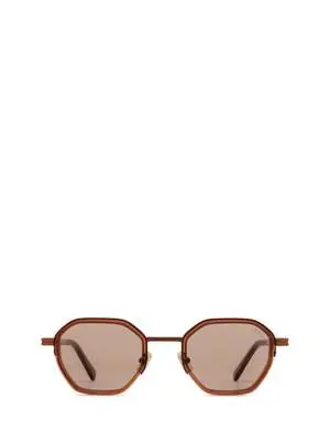 Zegna Zegna Rounded Sunglasses Shiny Dark Brown