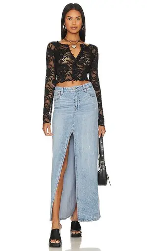 Superdown Elowen Lace Top - Black