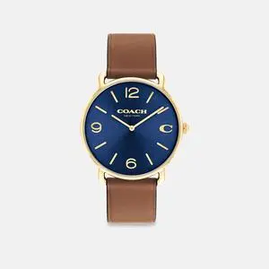 COACH® Elliot Watch, 41mm - Saddle/navy