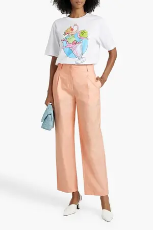 Maison Kitsuné Pleated Cotton-twill Pants