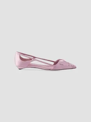 Prada Satin Cut-out Ballerinas - Pink