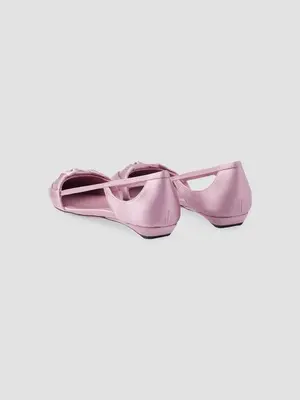Prada Satin Cut-out Ballerinas - Pink