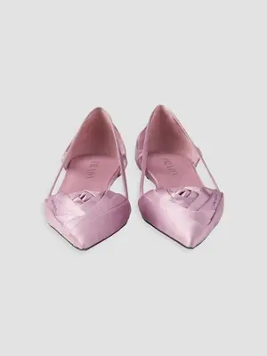 Prada Satin Cut-out Ballerinas - Pink