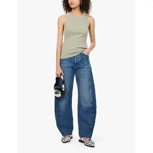 AGOLDE Luna Pieced Wide-leg High-rise Jeans - Split (two Shades Ind)