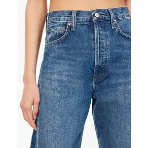 AGOLDE Luna Pieced Wide-leg High-rise Jeans - Split (two Shades Ind)