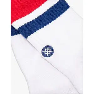 Stance Boyd Logo-embroidered Crew-length Cotton-blend Crew Socks - Blu